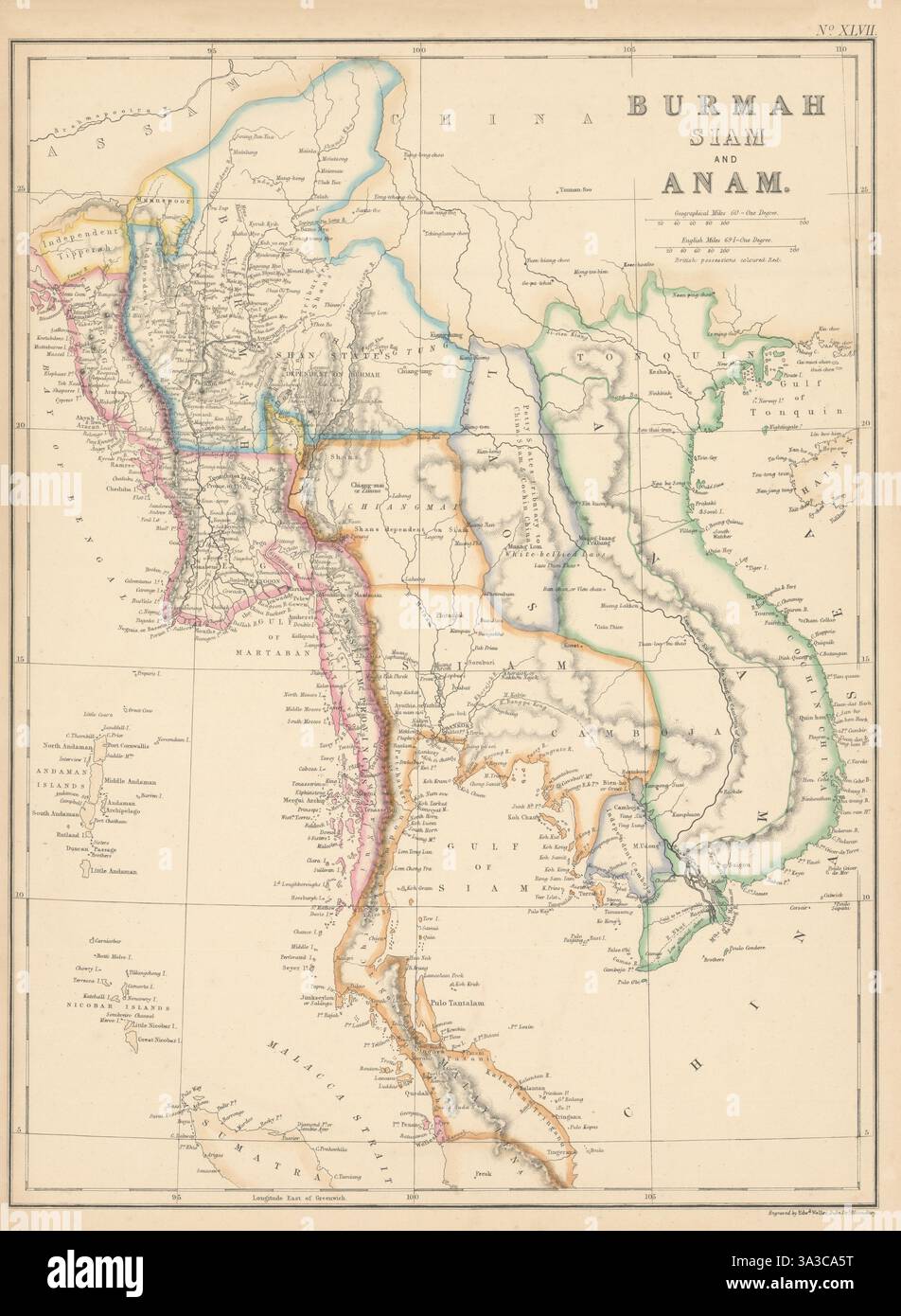 Burmah, Siam & Anam. Indochina Shan States Thailand Vietnam. WELLER ...