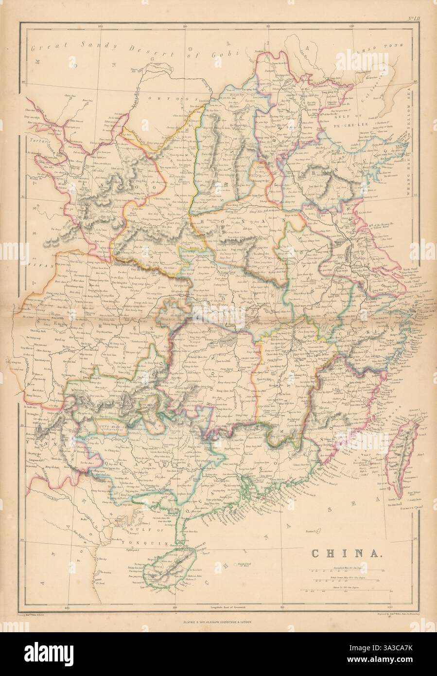 China in provinces by Edward Weller. Hong Kong Formosa/Taiwan 1860 old ...