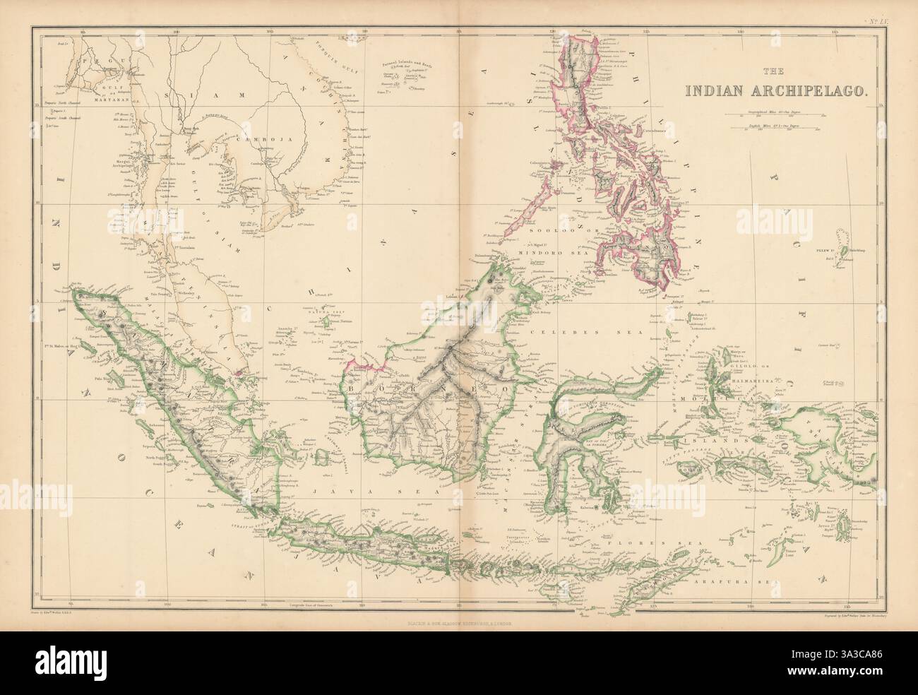 The Indian Archipelago. East Indies Indonesia Philippines. WELLER 1860 ...