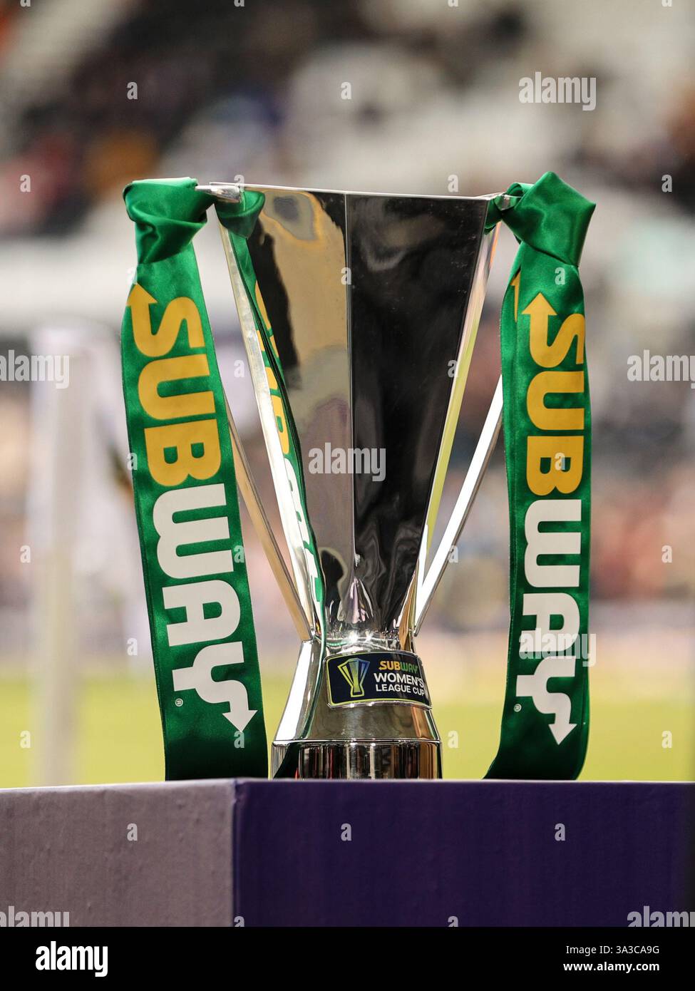 Derby, UK. 15th Mar, 2025. Trophy during the Subway Womens League Cup ...