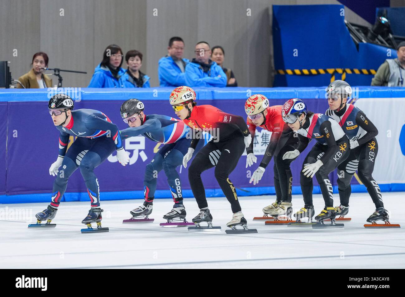 (250315) -- BEIJING, March 15, 2025 (Xinhua) -- Liu Guanyi (3rd L) and ...