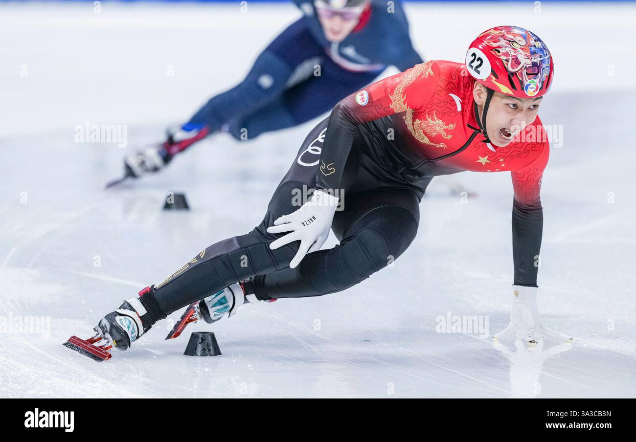 Beijing, China. 15th Mar, 2025. Sun Long of China competes during the ...