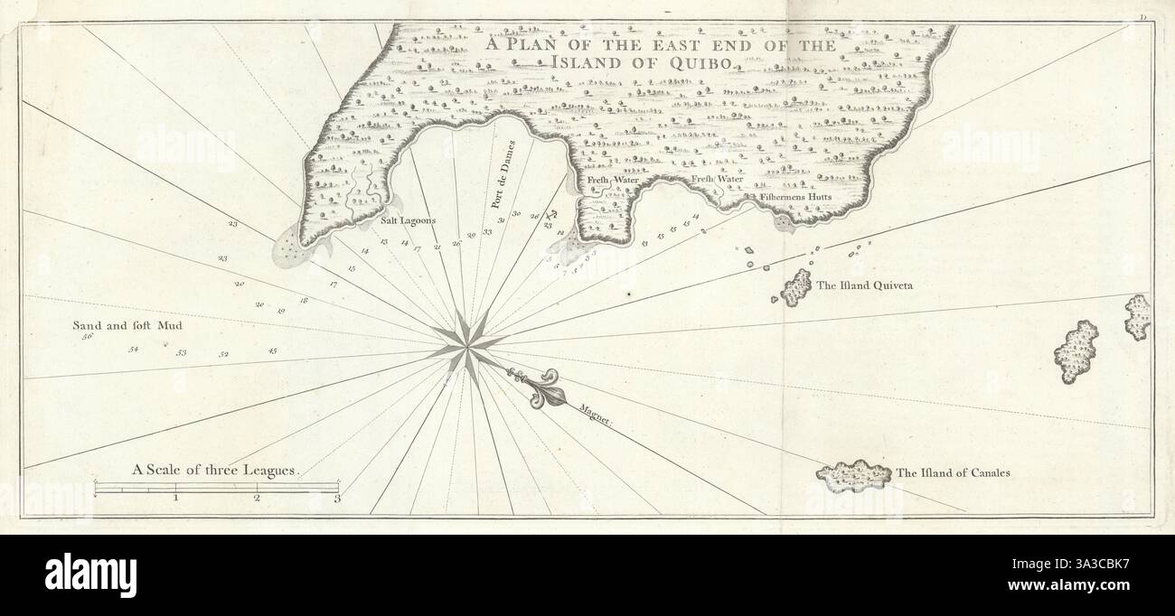 The east end of the island of Quibo. Isla de Coiba, Panama. ANSON 1748 ...