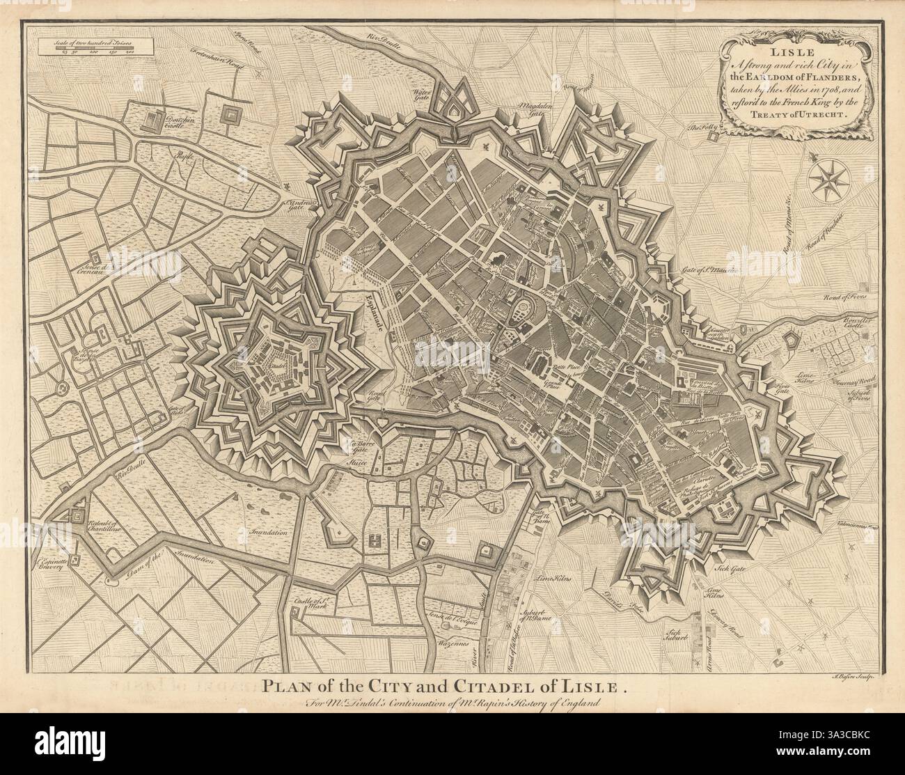 Plan of the City & Citadel of Lisle a strong & rich city… Lille BASIRE ...