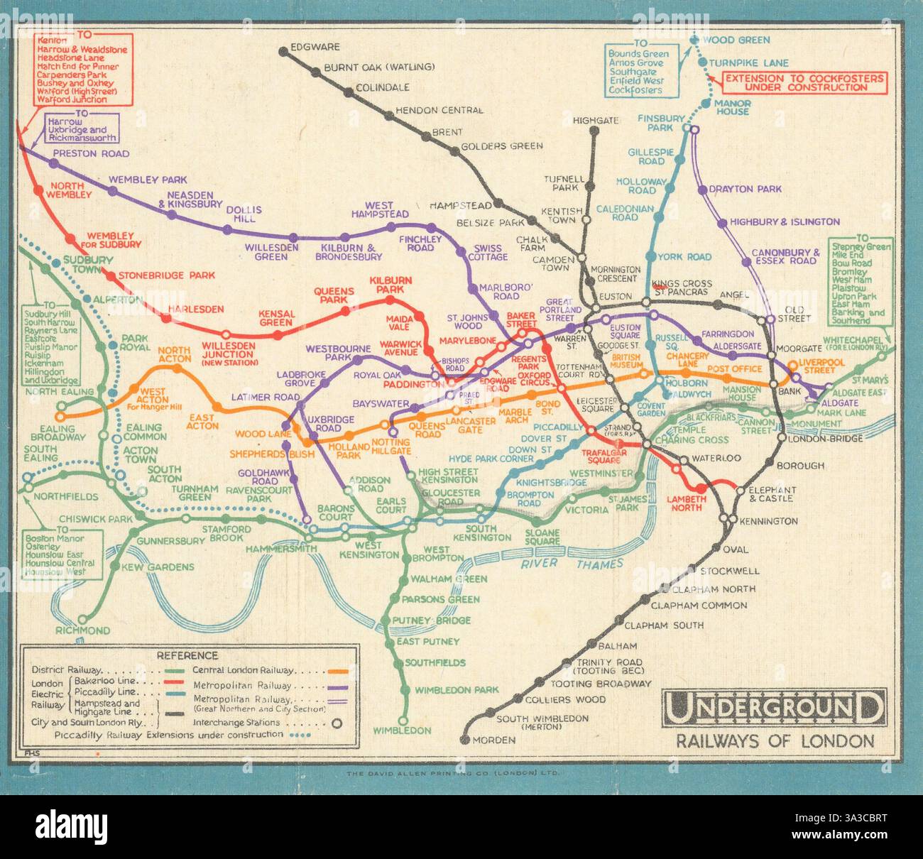 LONDON UNDERGROUND tube map plan diagram. Piccadilly extension ...