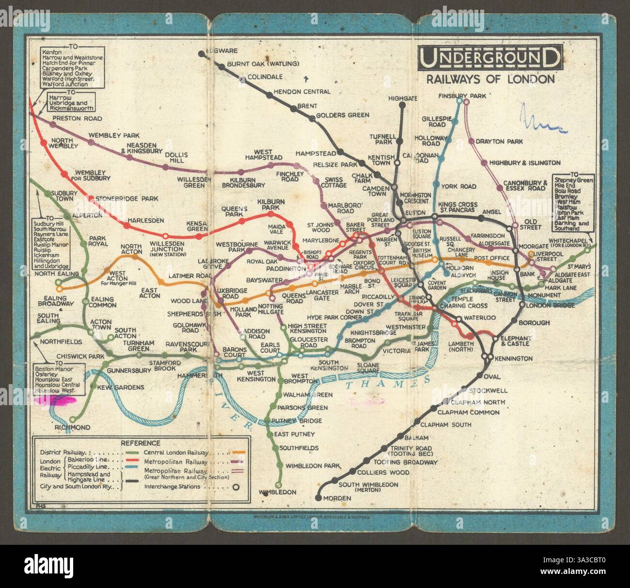 LONDON UNDERGROUND tube map plan diagram. STINGEMORE 1928 old vintage ...