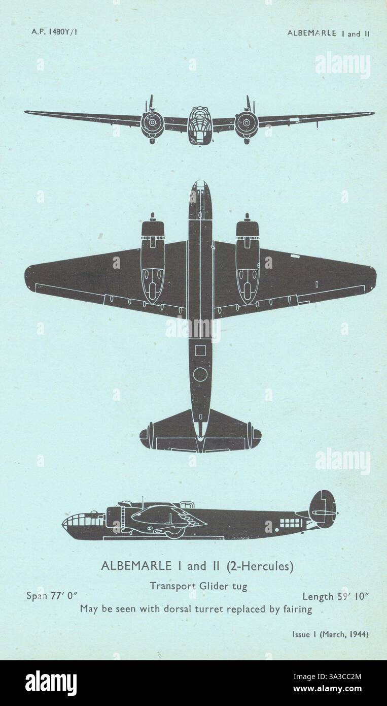 Armstrong Whitworth Albemarle Transport. Aircraft recognition profile ...