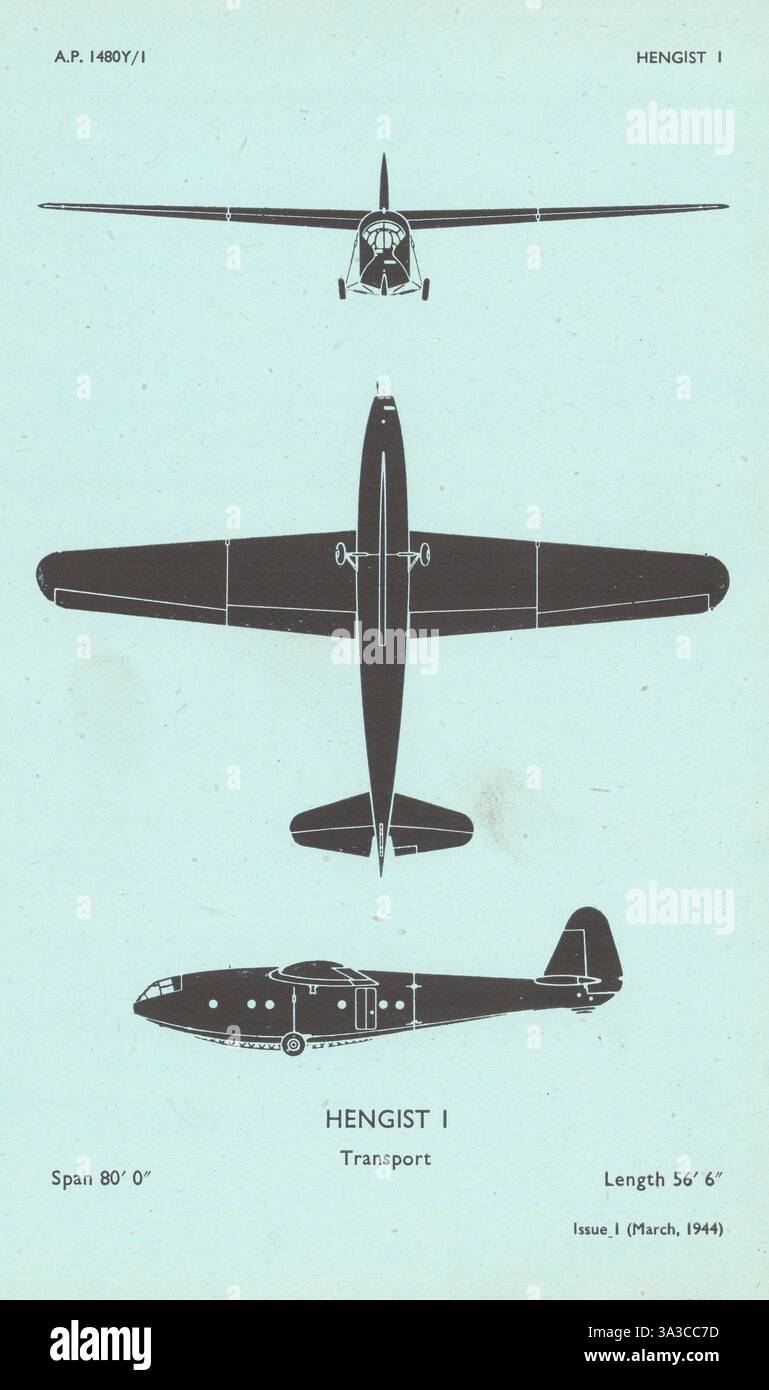 General Aircraft Hengist I Transport. Aircraft recognition profile 1944 ...