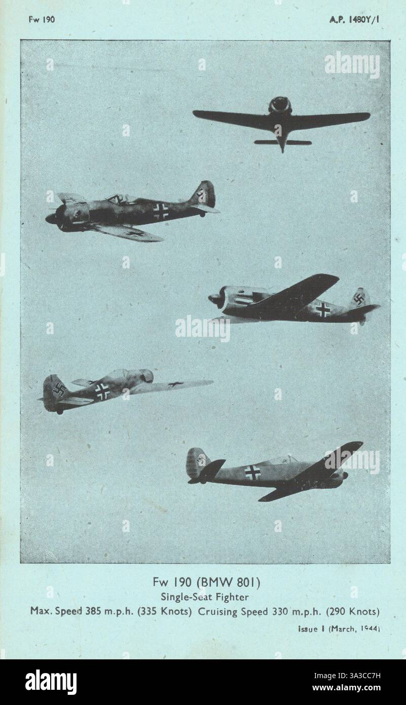 Focke-Wulf Fw 190A4 Fighter Bomber. Aircraft recognition photos 1944 ...