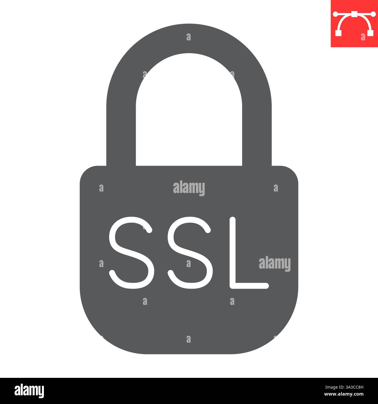 SSL padlock glyph icon, security and protection, SSL encryption vector ...