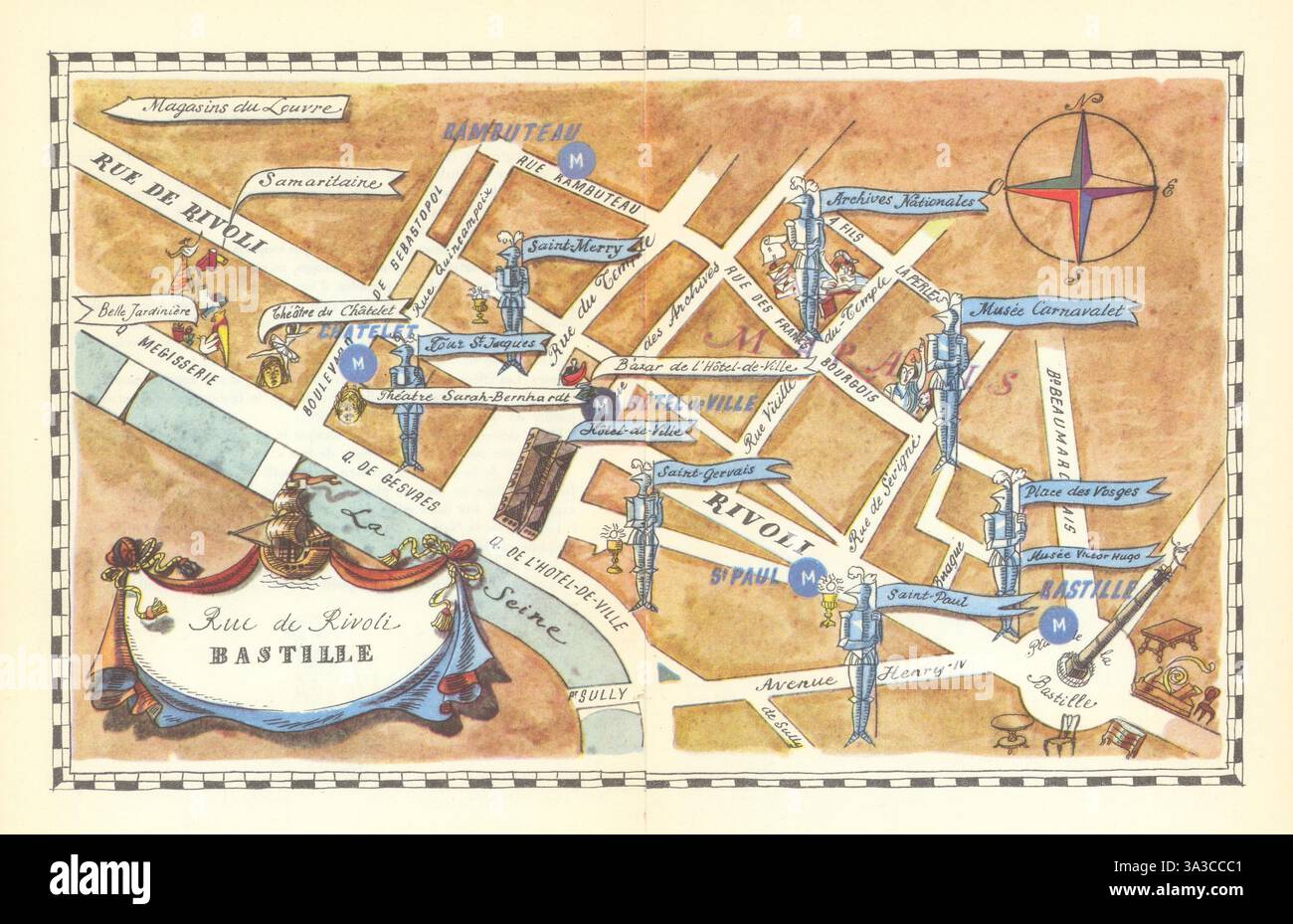 La rue de Rivoli - Bastille - Paris neighbourhood/quartier pictorial ...