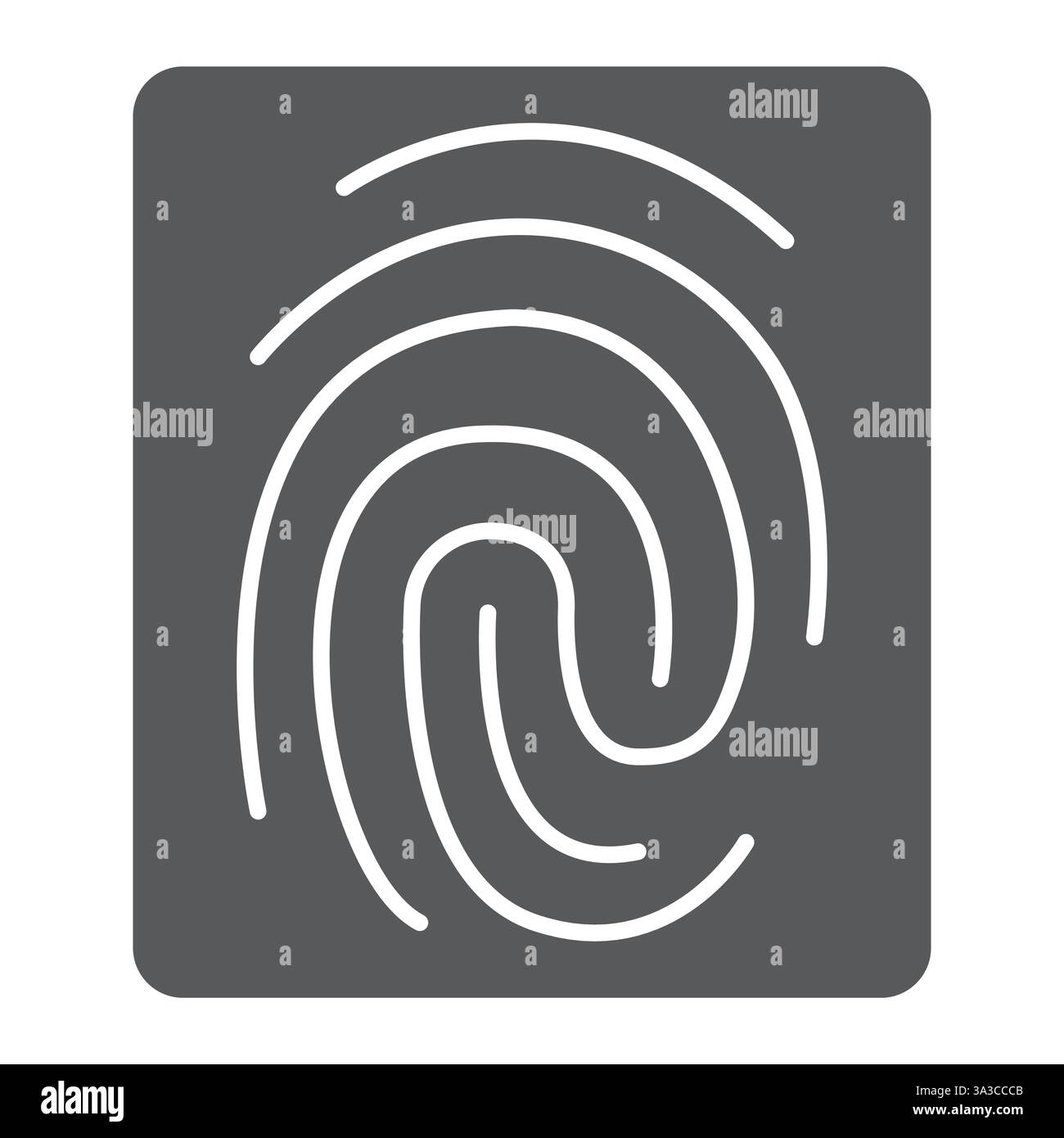 Fingerprint scanner glyph icon, security and identification, fingerprint vector icon, vector ...