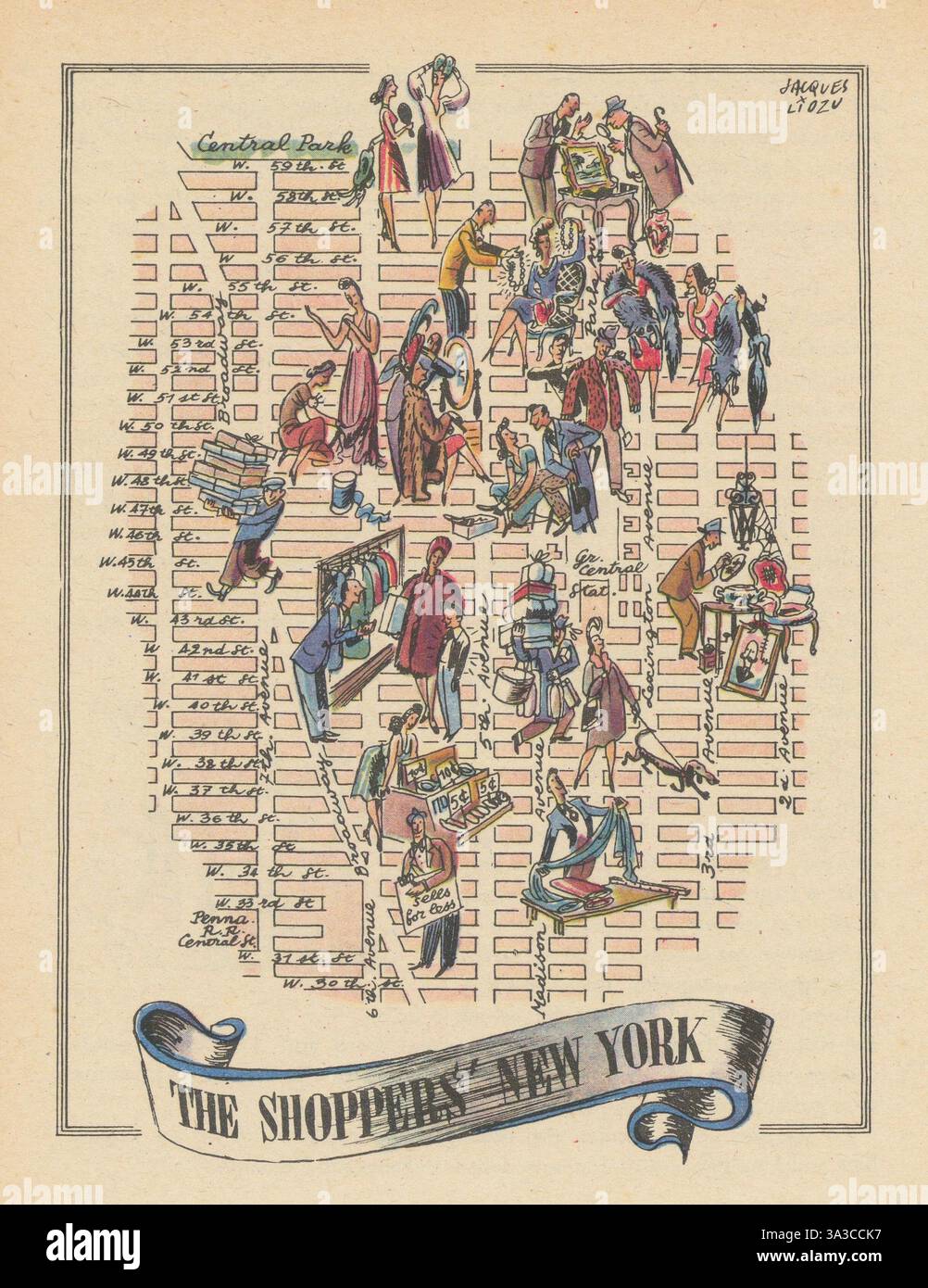 The Shoppers' New York small city plan by Jacques Liozu 1946 old ...