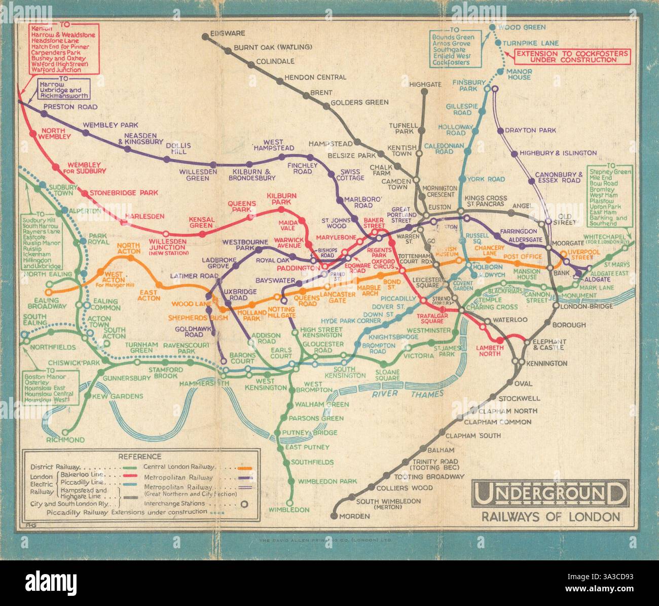 LONDON UNDERGROUND tube map diagram plan. Piccadilly extension ...