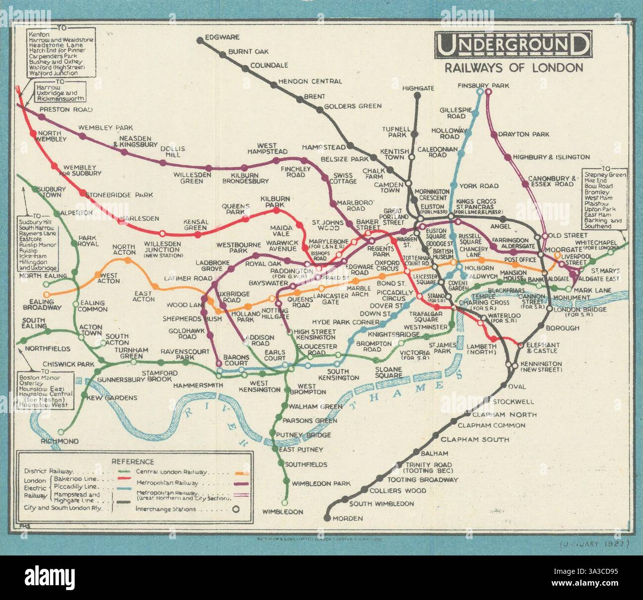 LONDON UNDERGROUND tube map diagram plan. STINGEMORE 1927 old vintage ...