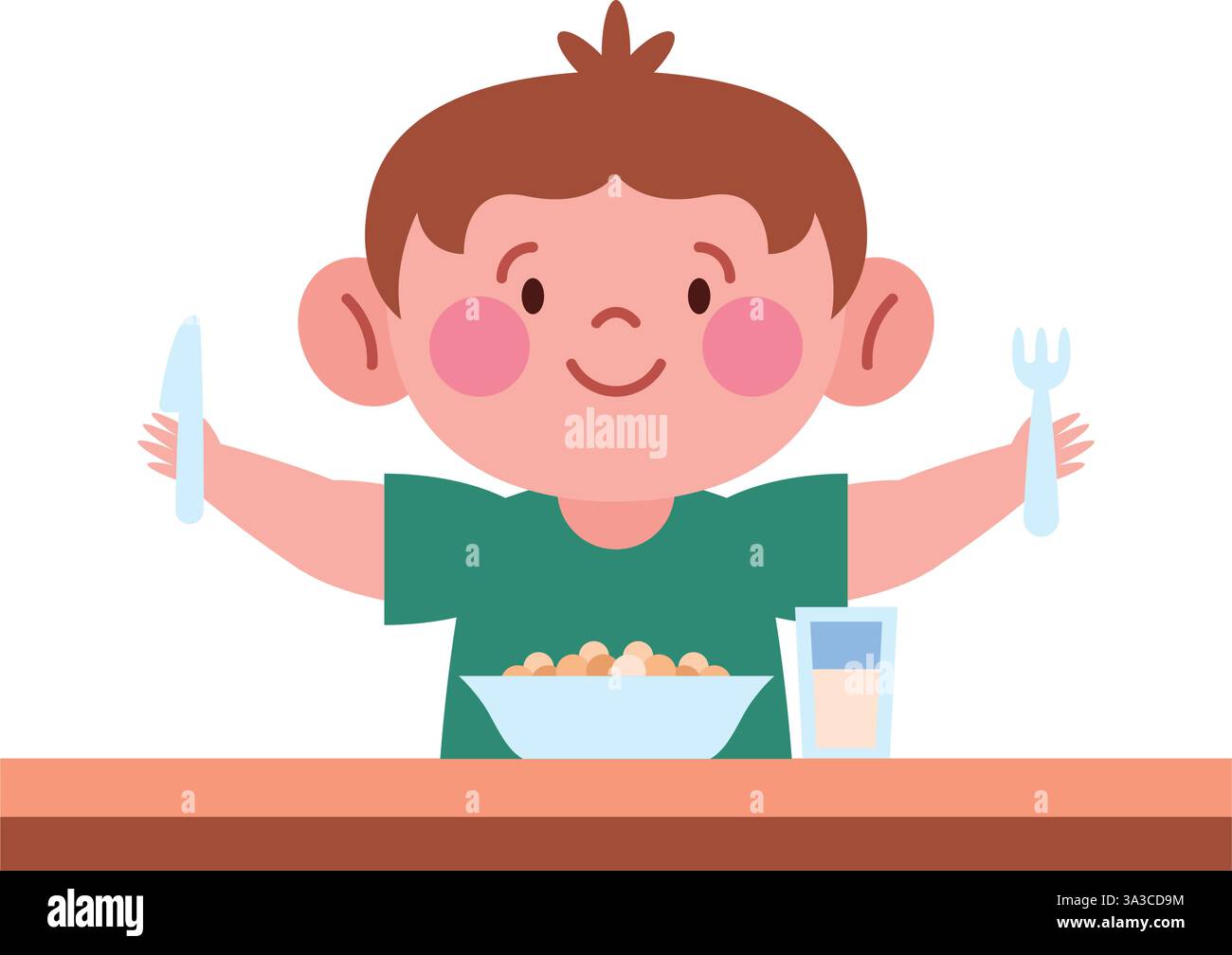 Children Eating Cereal Nutrition Stock Vector Image & Art - Alamy