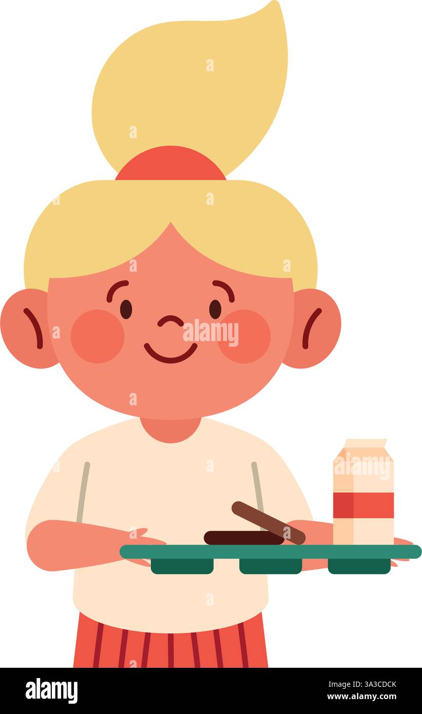 Lunch tray isolated school illustration Cut Out Stock Images & Pictures ...