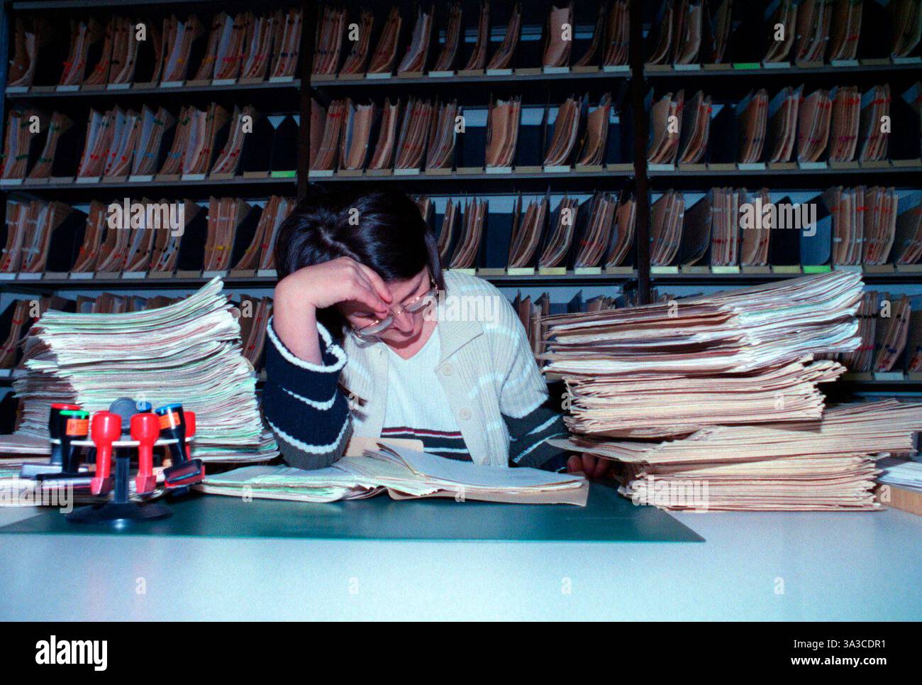 RECORD DATE NOT STATED working in an office counter, organizational ...