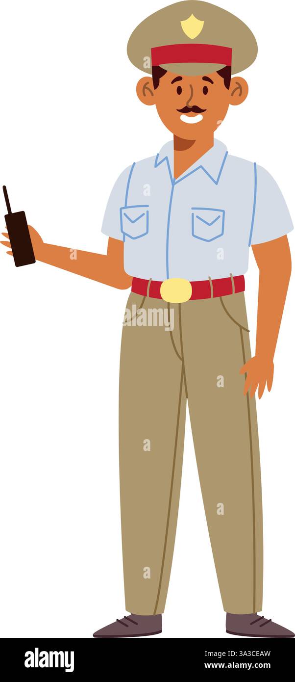 Indian Police Traffic Control Stock Vector Image & Art - Alamy