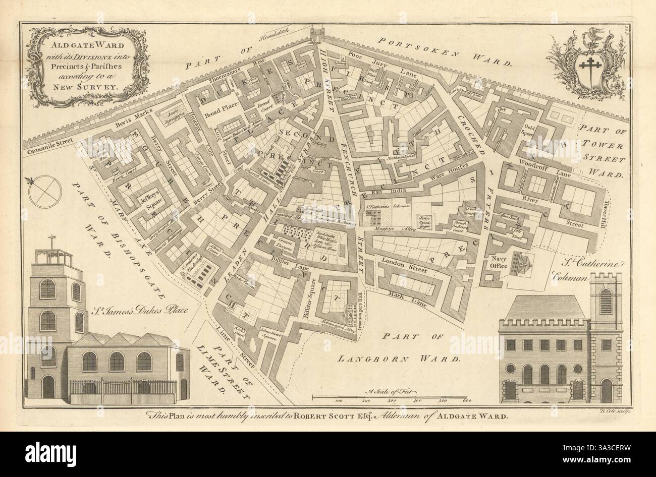 Aldgate Ward with its divisions into precincts… City of London. COLE ...