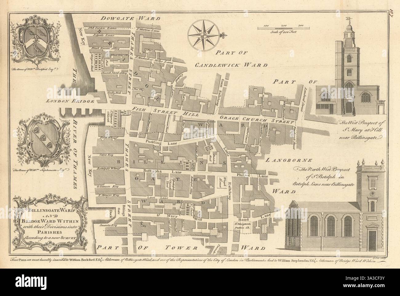 Billinsgate Ward and Bridge Ward Within… City of London. COLE 1760 old ...