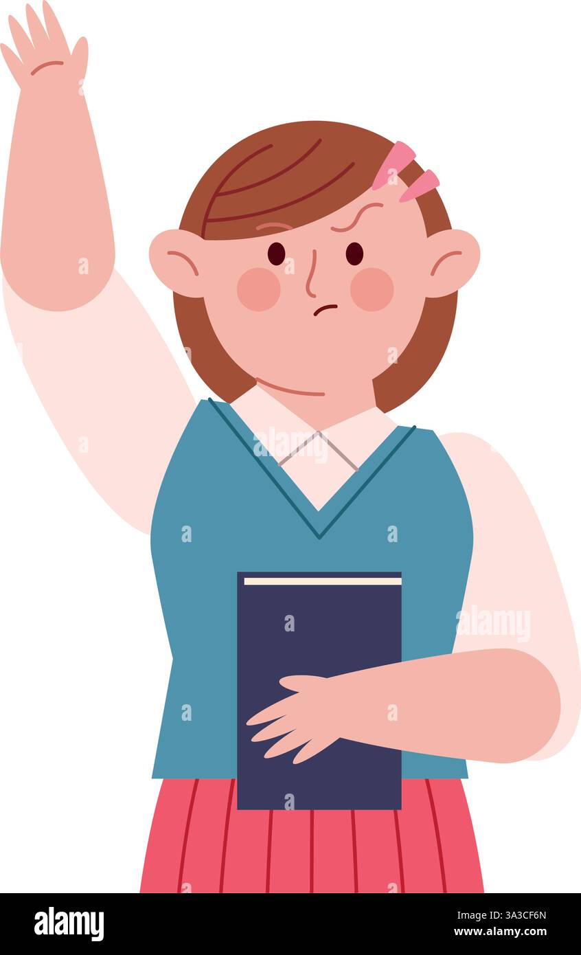 Confused student holding book Stock Vector Images - Alamy