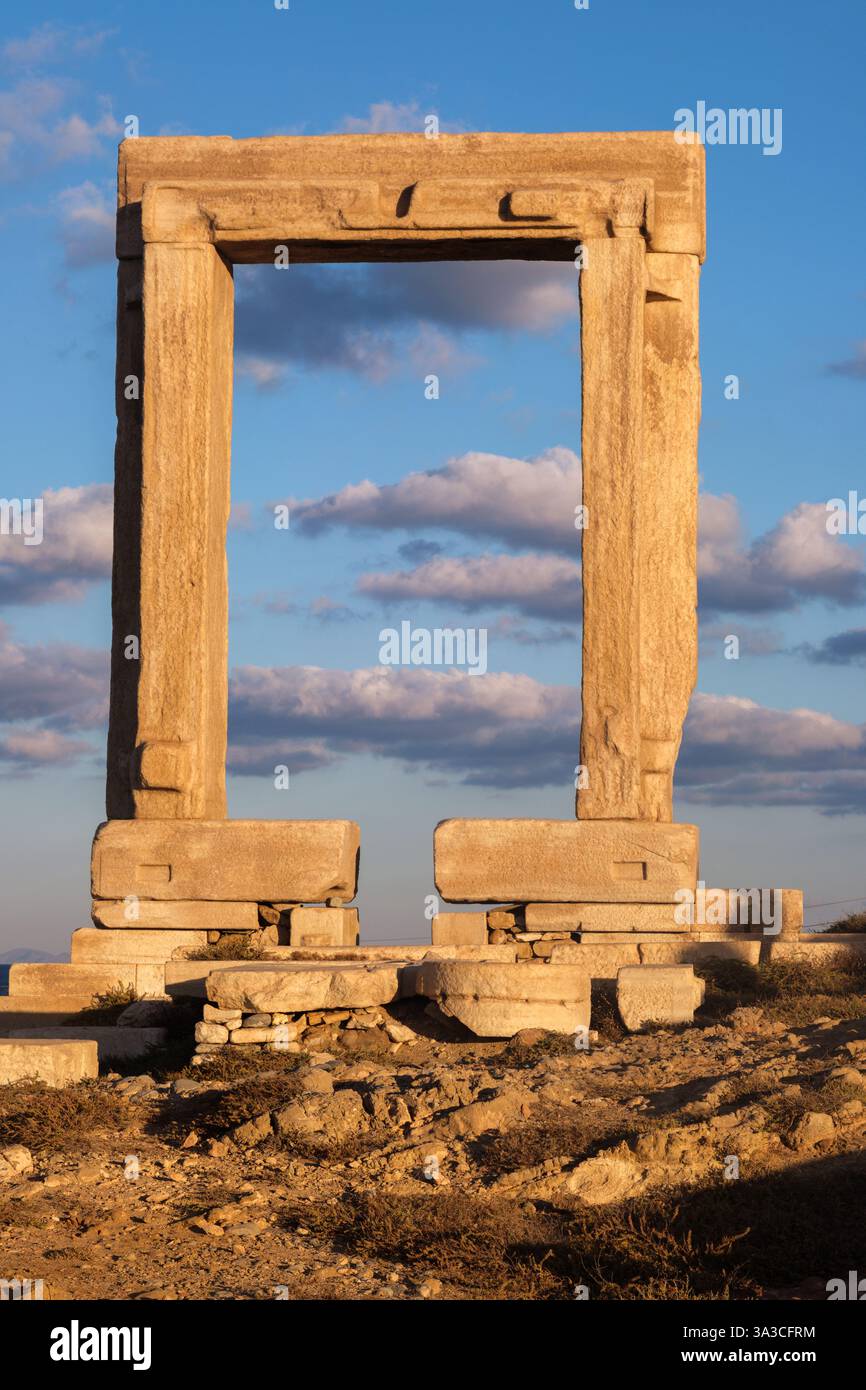 The iconic Portara stands among the ruins of the Temple of Apollo in ...