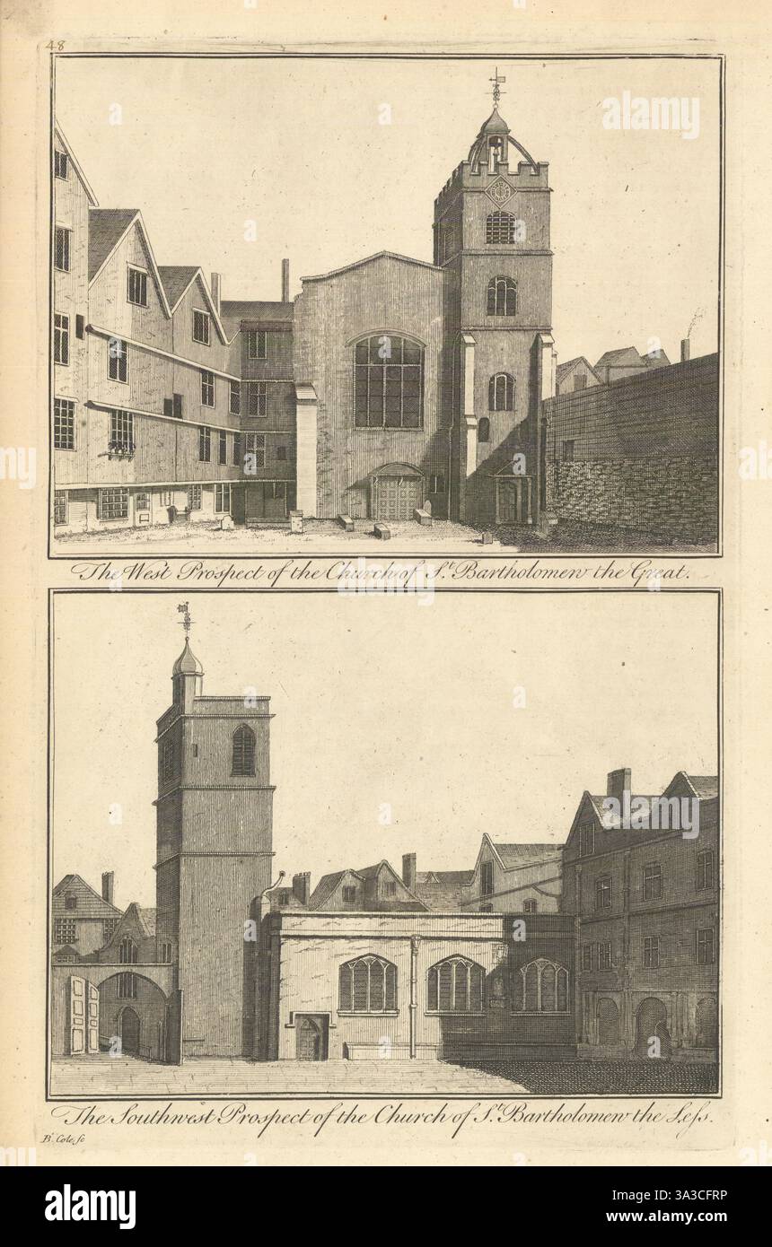 The churches of St. Bartholomew-the-Great & the-Less by Benjamin Cole ...