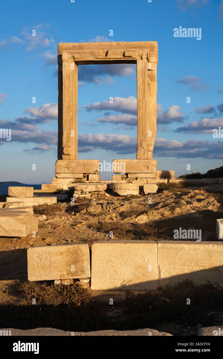 The iconic Portara stands among the ruins of the Temple of Apollo in ...