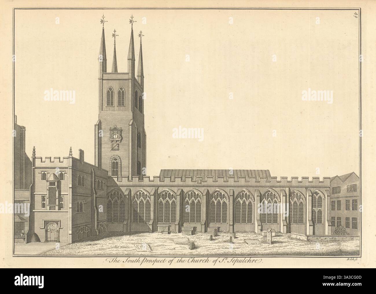 The Church of St Sepulchre by Benjamin Cole. Holy Sepulchre London 1760 ...