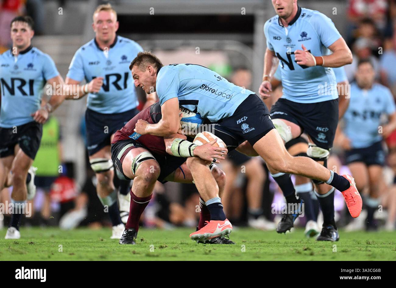 Brisbane, Australia. 15th Mar, 2025. Max Jorgensen of the Waratahs ...
