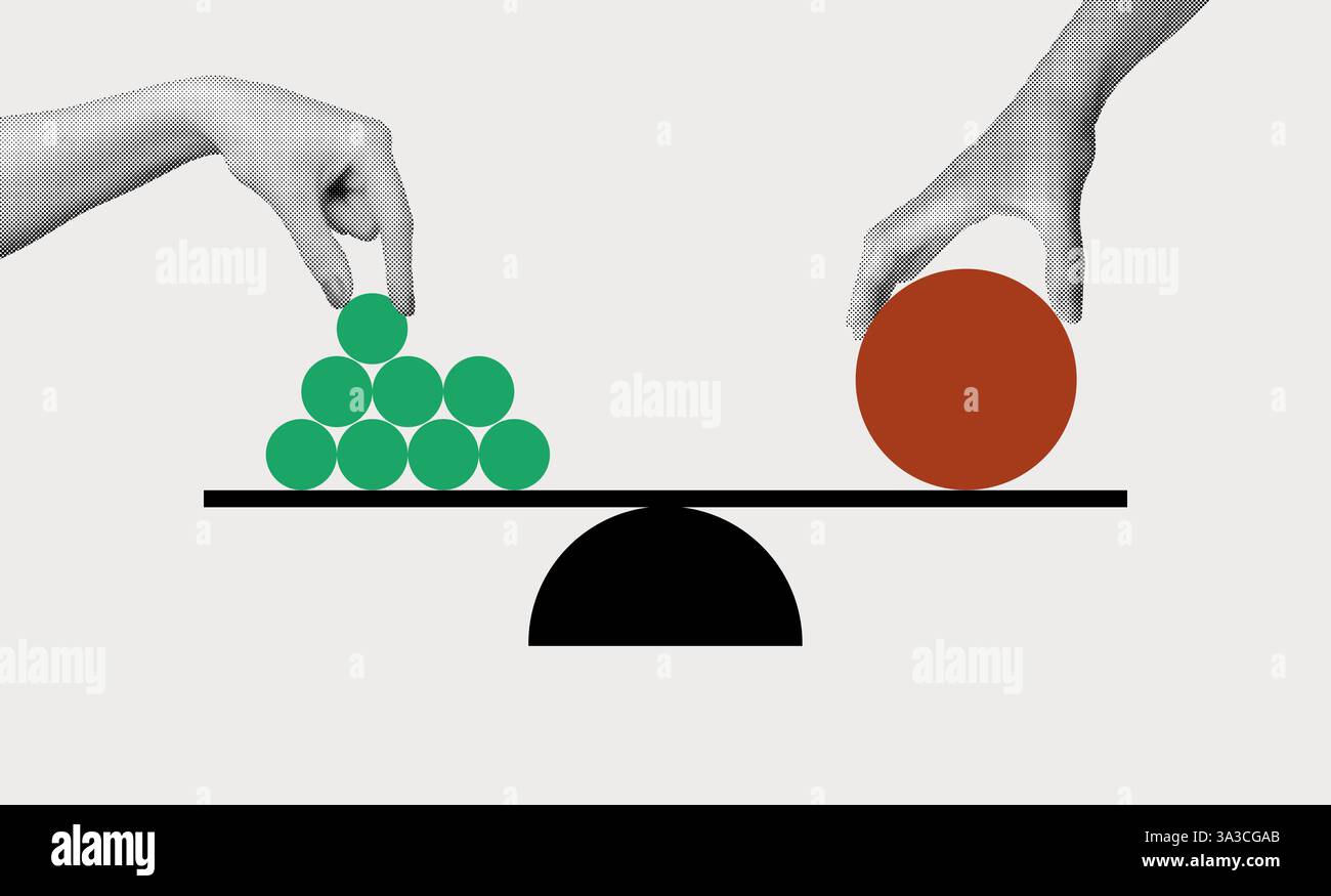 Balance scale symbolizing equality and fairness in business and finance ...