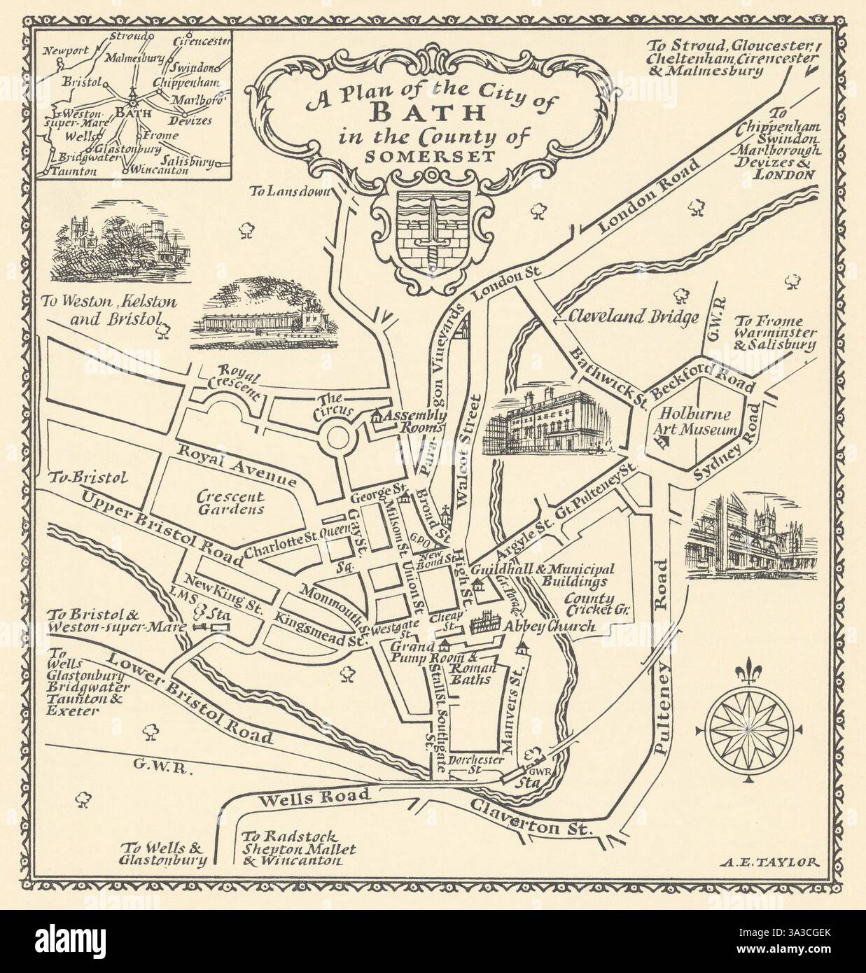 A plan of the City of Bath in the County of Somerset by A.E. Taylor ...