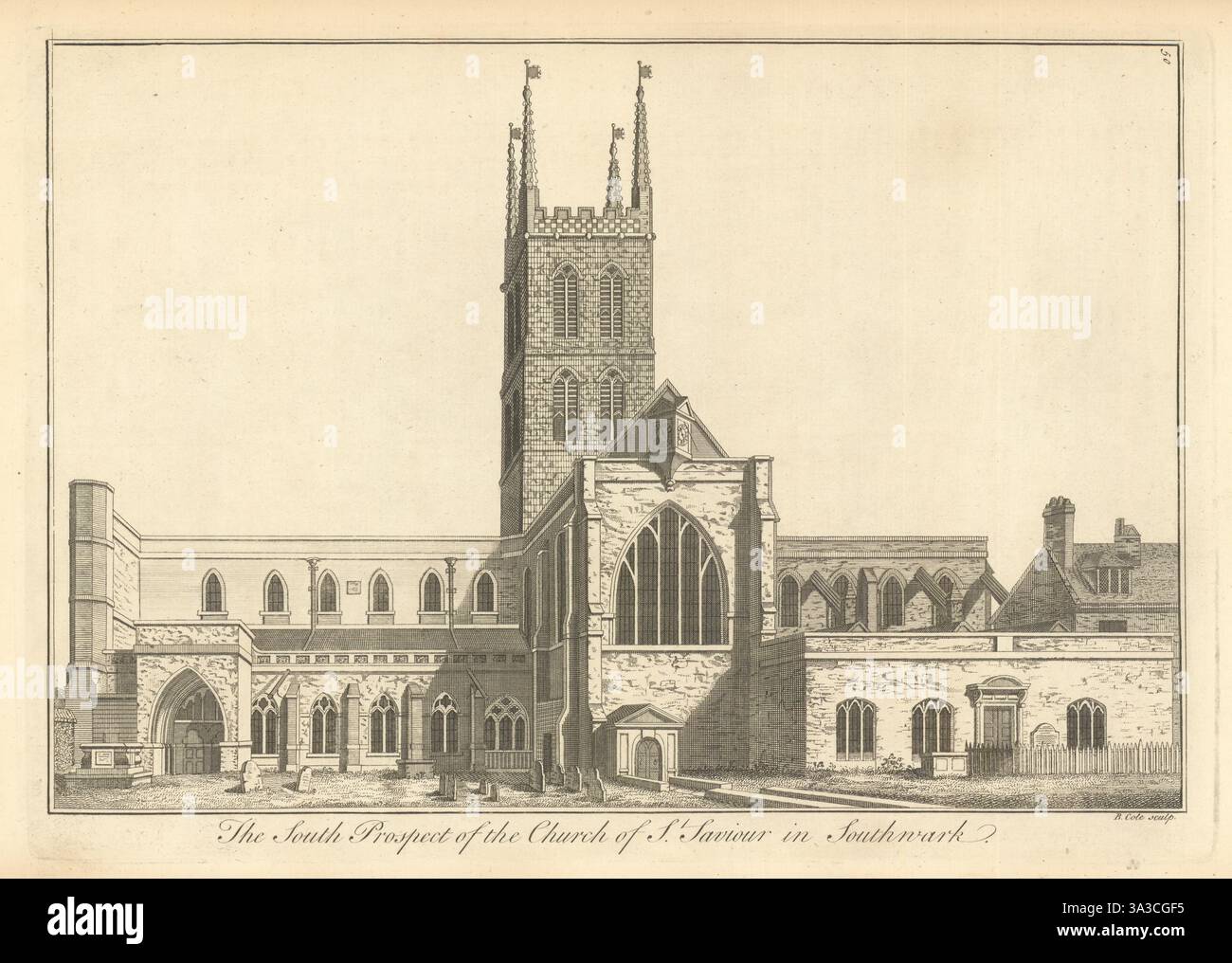 The Cathedral / Church of St Saviour in Southwark by Benjamin Cole 1760 ...