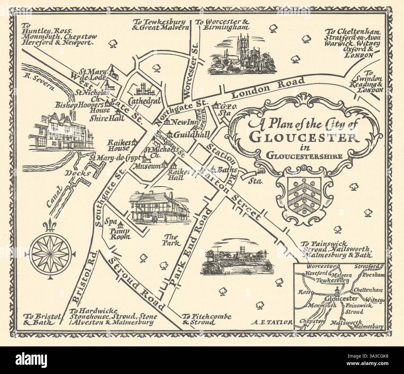 A plan of the City of Gloucester in Gloucestershire by A.E. Taylor ...