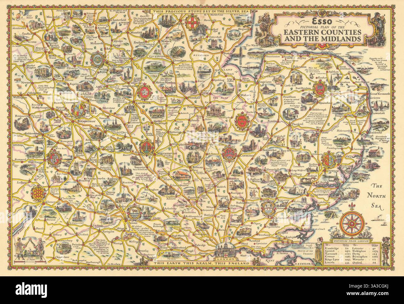 Esso pictorial plan of the Eastern Counties & Midlands by A.E. Taylor ...