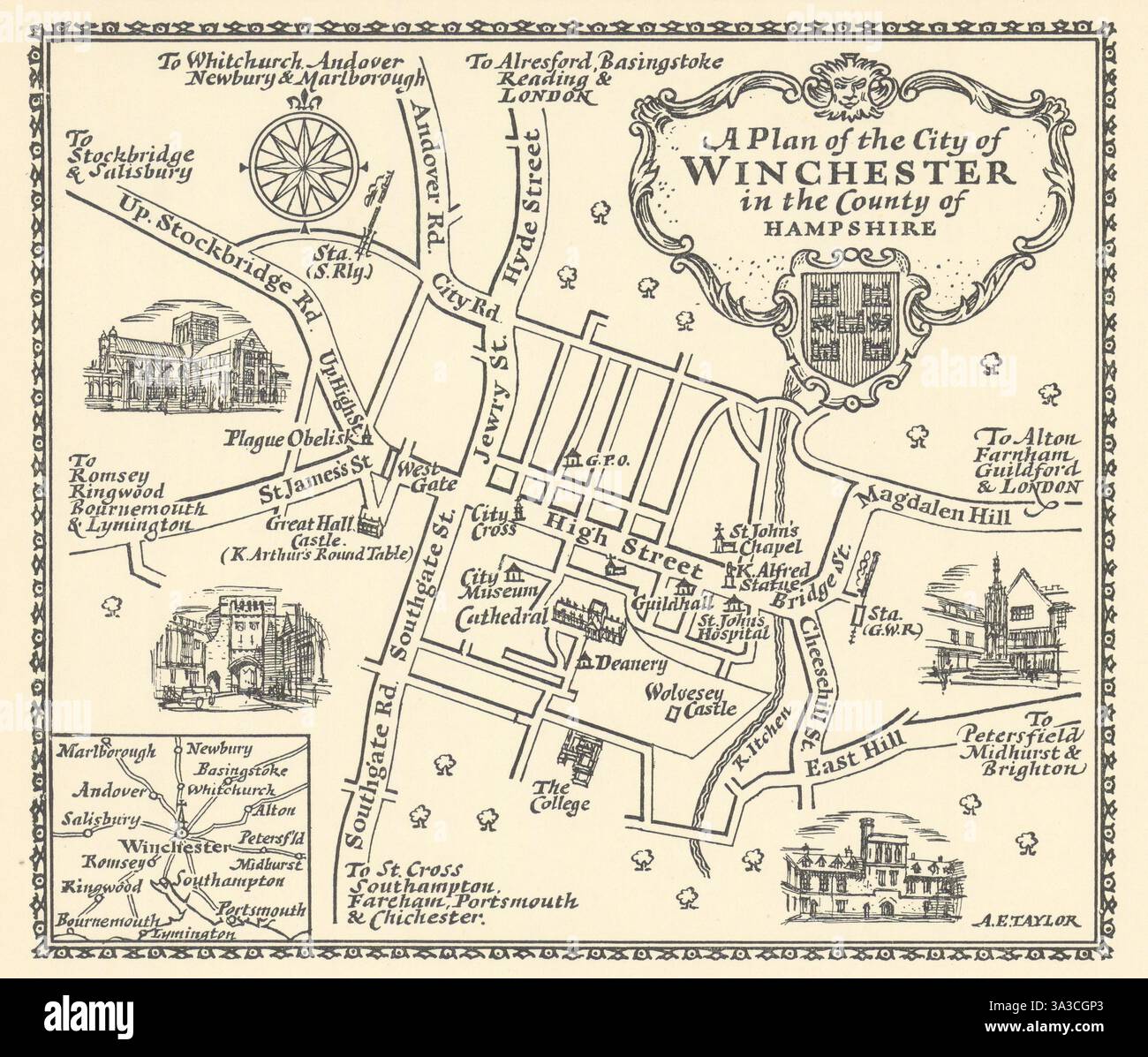 Winchester hampshire map hi-res stock photography and images - Alamy