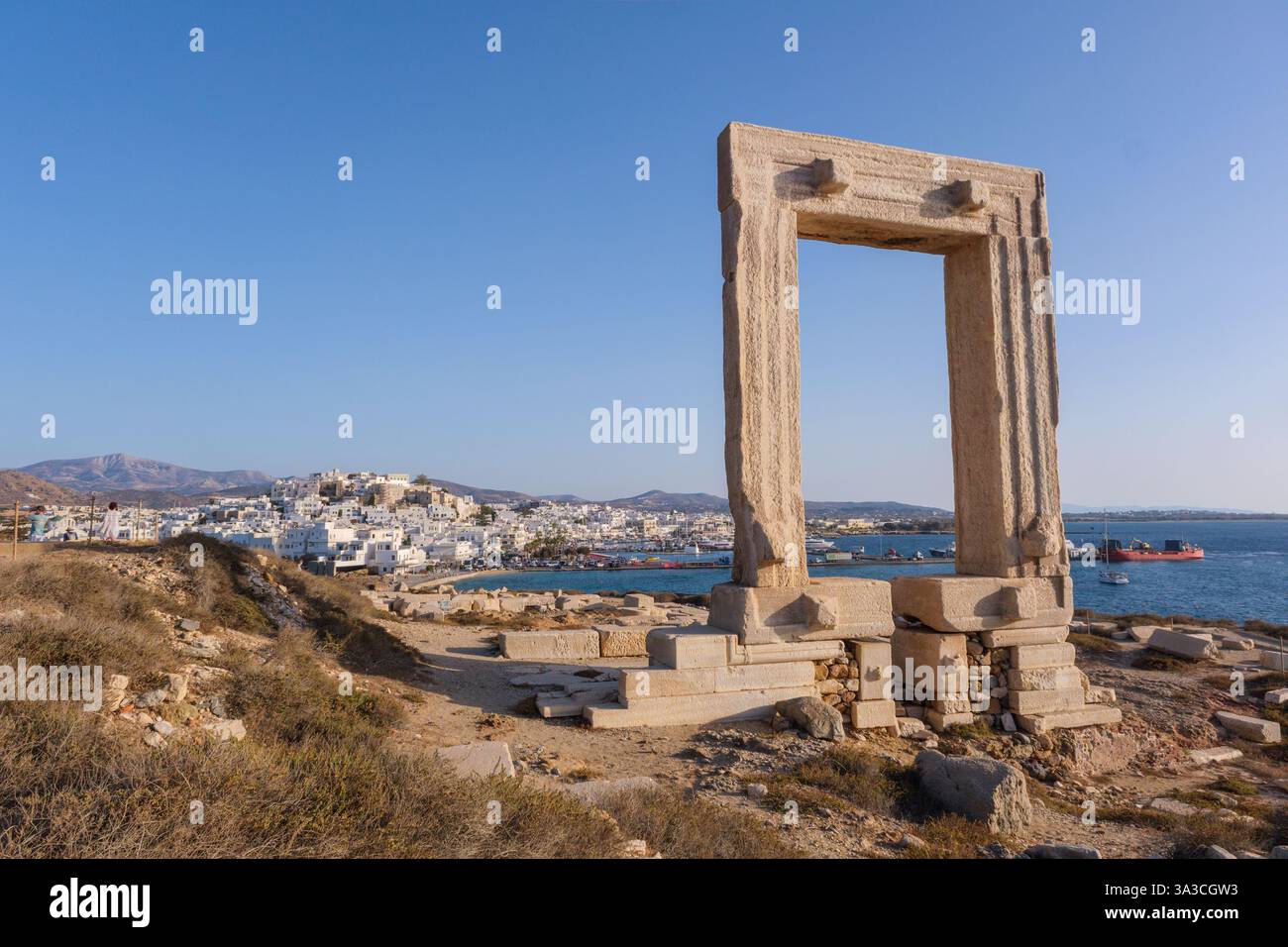 Naxos, Greece - 4 October 2024: the iconic Portara, a marble gate on ...