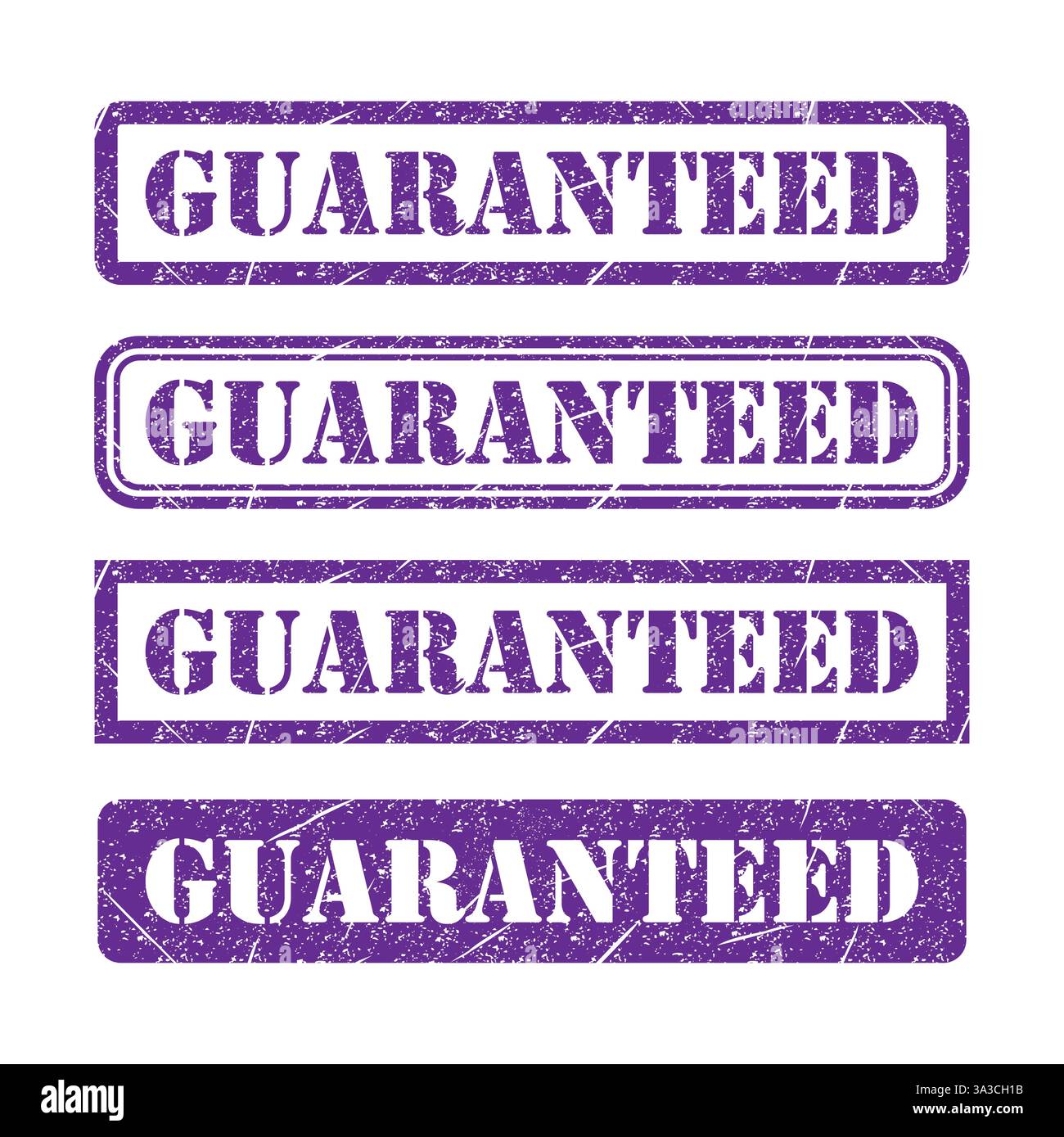 Set of Guaranteed stamp symbol, label sticker sign button, text banner ...