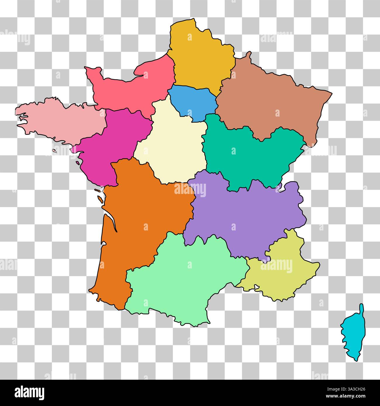 France regions map symbol shape, travel web flat concept icon symbol ...