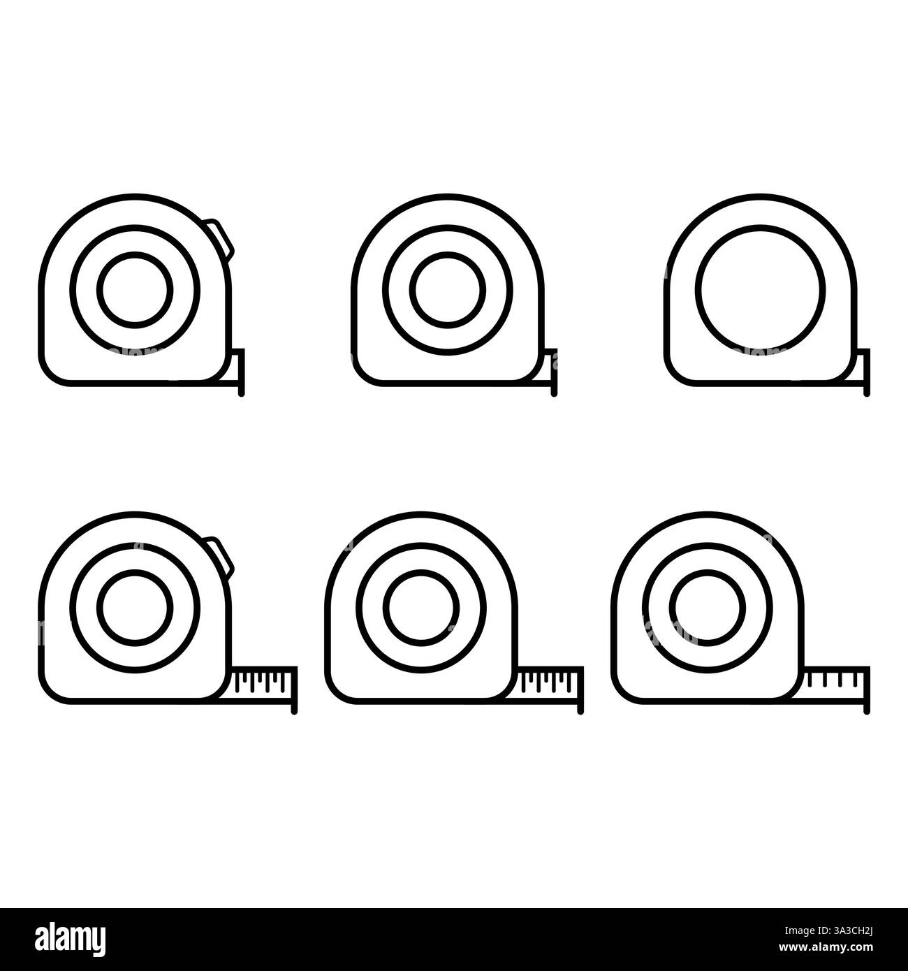 Set of Measurement tape icon, measure tool concept design symbol ...