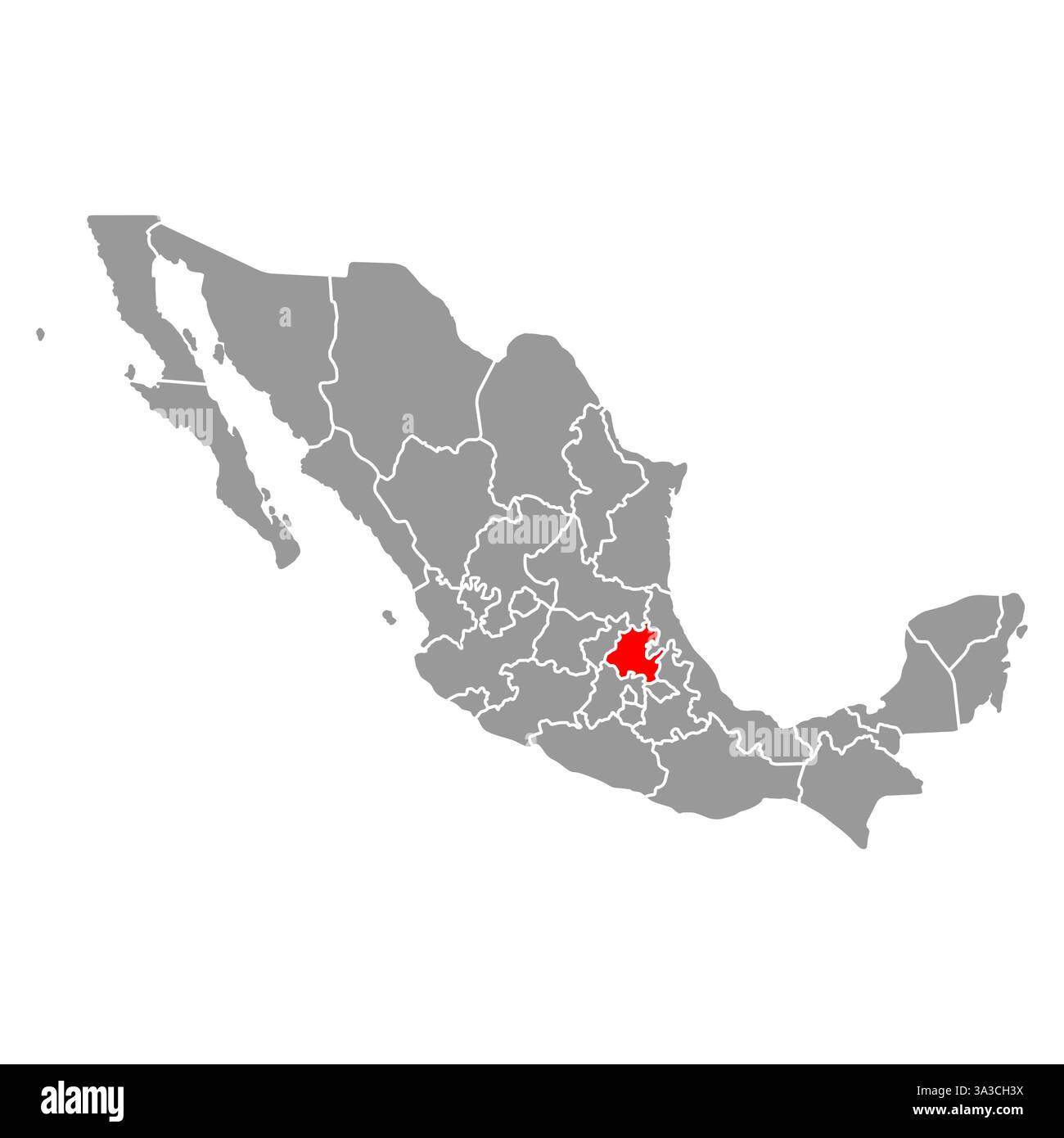 Hidalgo of Mexico map shape, travel web concept icon vector ...