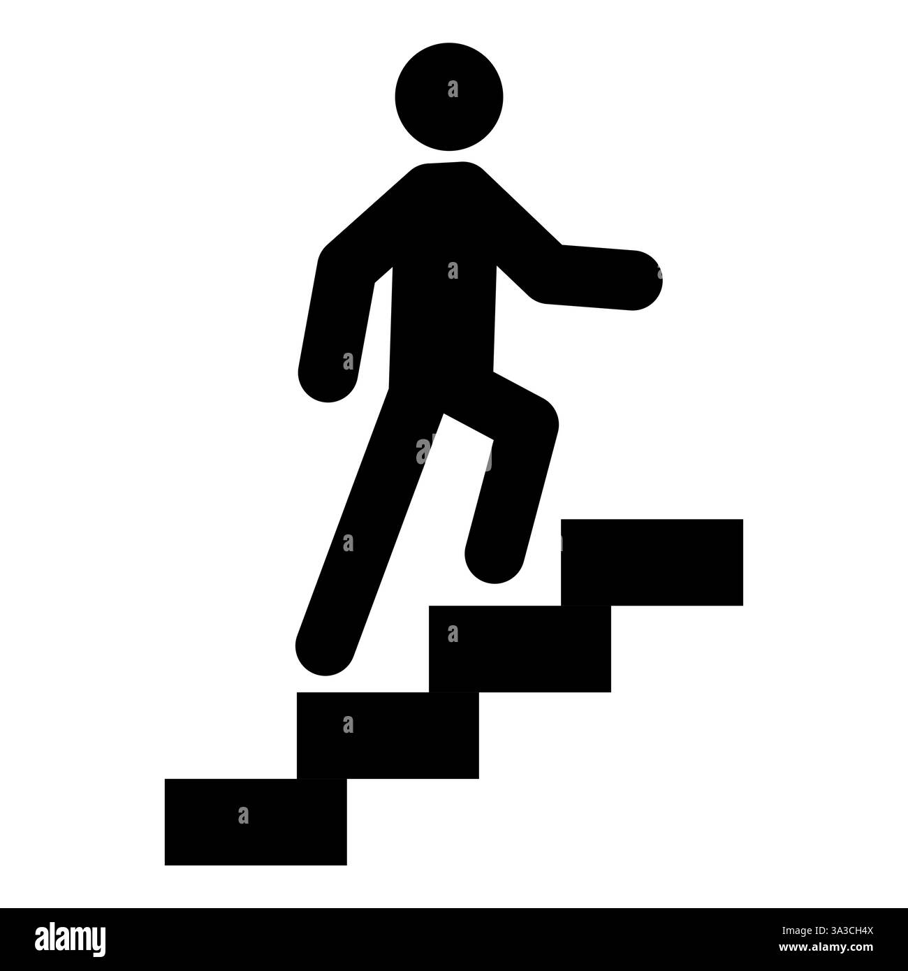 Stairs up arrow graph sign icon. Flat web walk step design vector ...