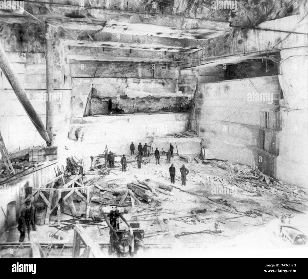 Interior before 1918 of the yule marble quarry operated by Colorado ...