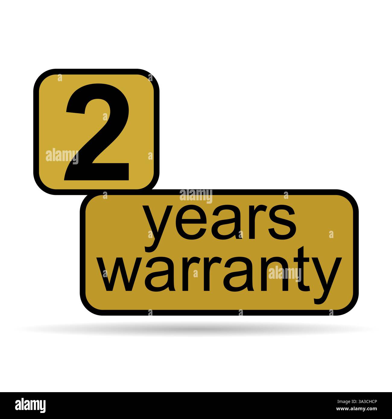 Two years warranty shadow icon, badge seal guarantee certificate ...