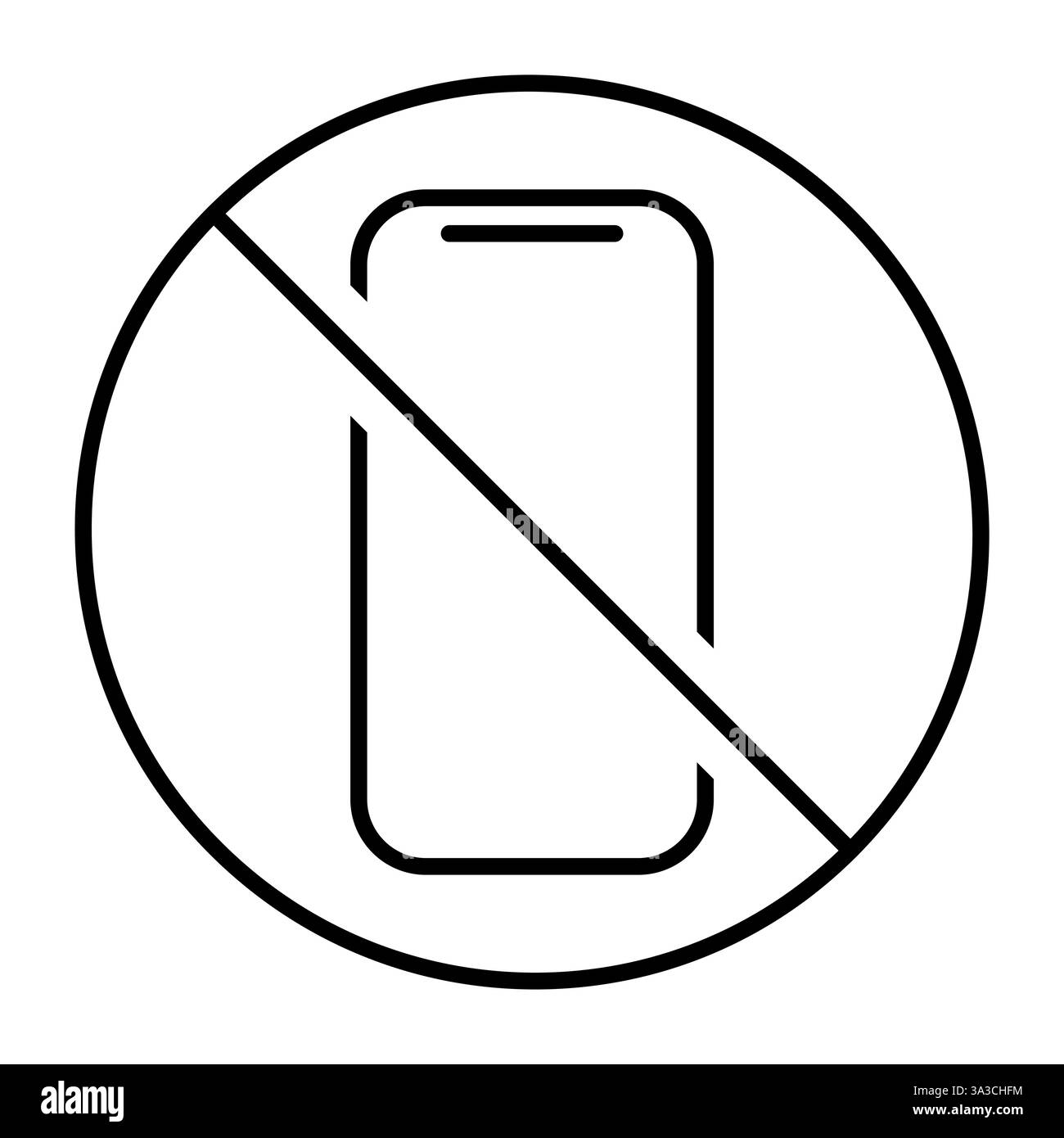 Mobile forbidden icon, no use phone sign, ban smartphone label vector ...