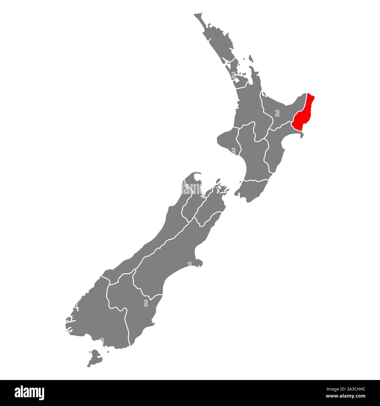 Gisborne of New zealand map shape, travel web flat concept icon vector ...