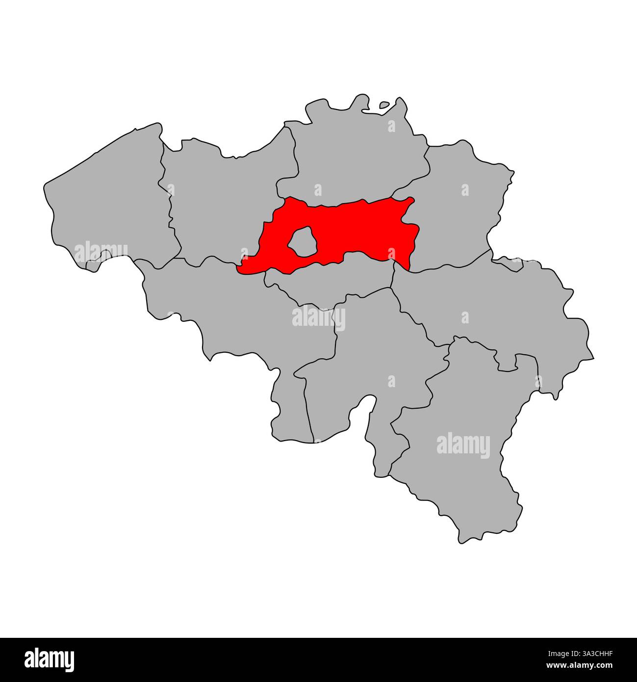 Flemish Brabant of Belgium map symbol, travel web flat concept icon ...