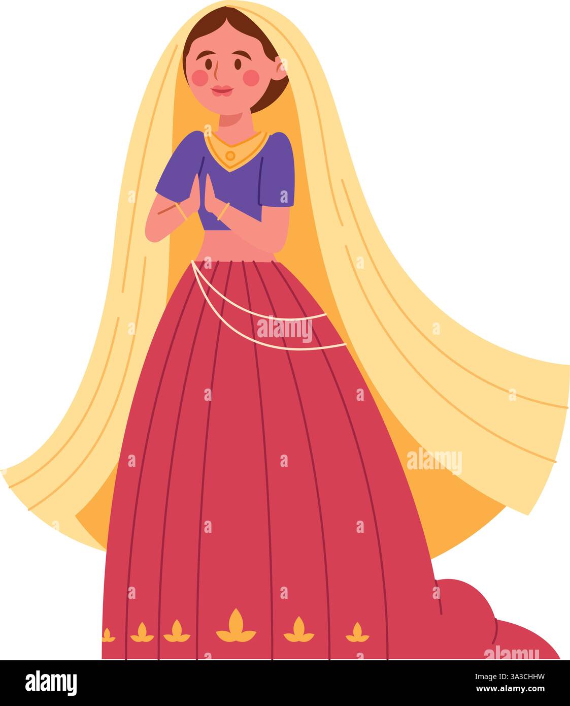 Indian Bride with Golden Veil Stock Vector Image & Art - Alamy