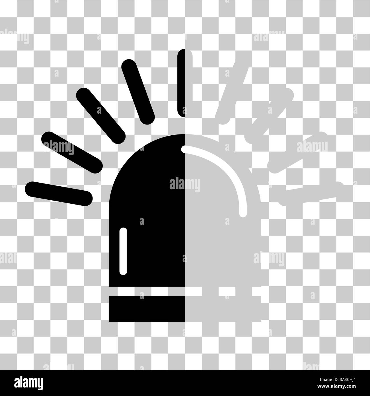 Siren fire alarm sign, signal danger light symbol, ambulance police ...